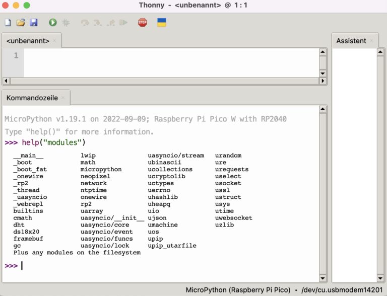 Raspberry Pico W im WLAN mit Python - eine Einführung